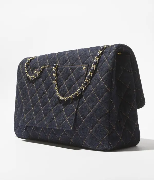 Chanel Maxi Flap Bag - Dark Blue & Orange