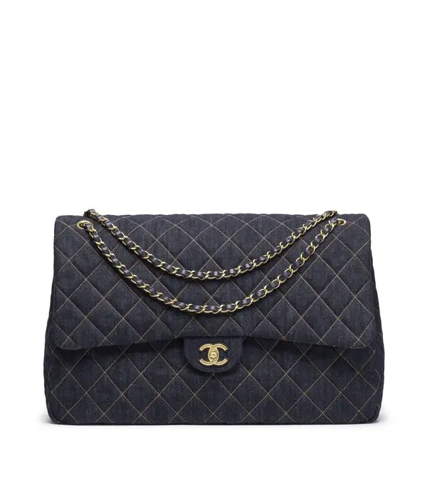 Chanel Maxi Flap Bag - Dark Blue & Orange