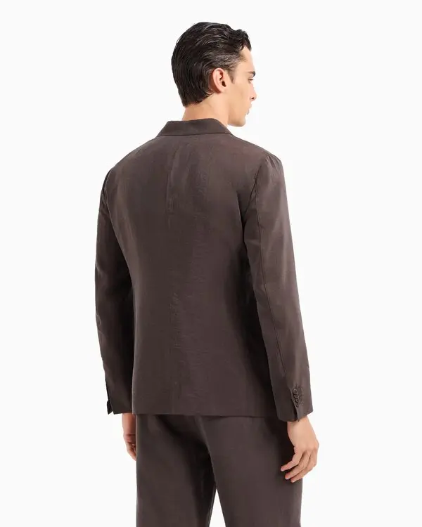 Giorgio Armani Upton Washed Silk Jacket - Brown