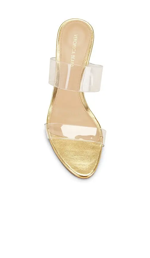 Veronica Beard Asha 75 Sandal - Clear & Pale Gold