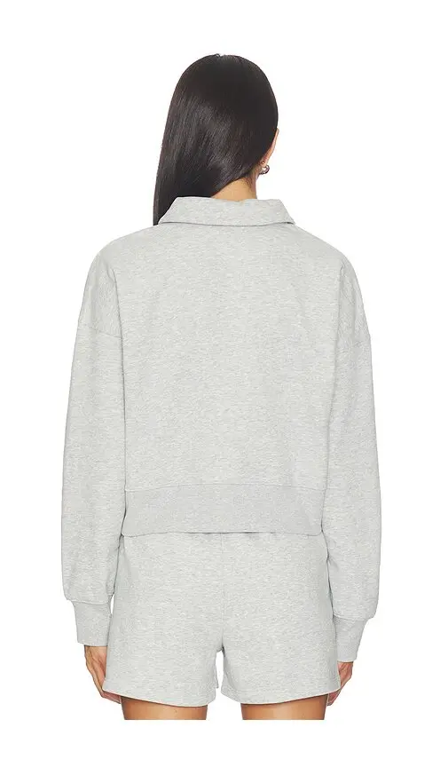Beyond Yoga Luxefleece Collared Sweatshirt - Light Gray Heather