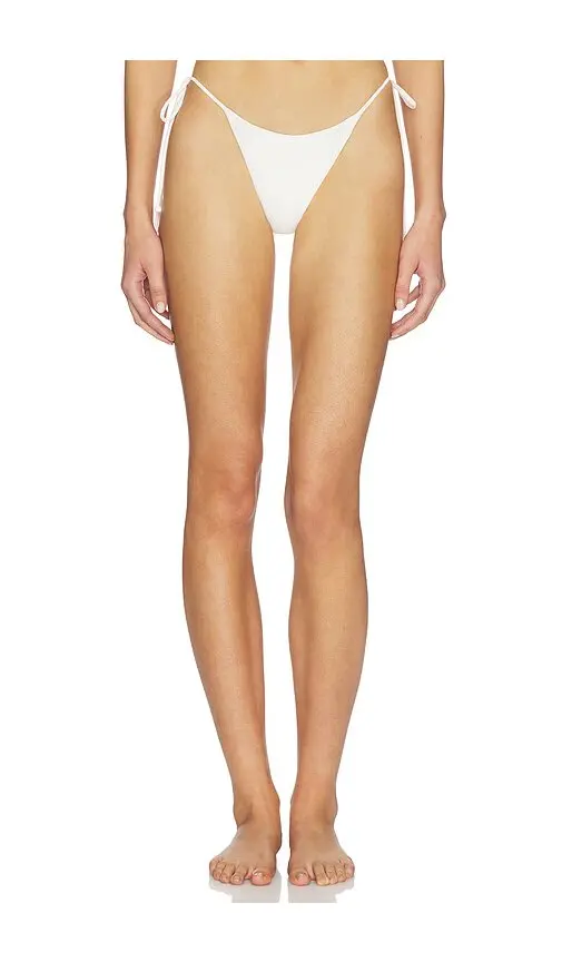 LESLIE AMON Pearl Bikini Bottom - White