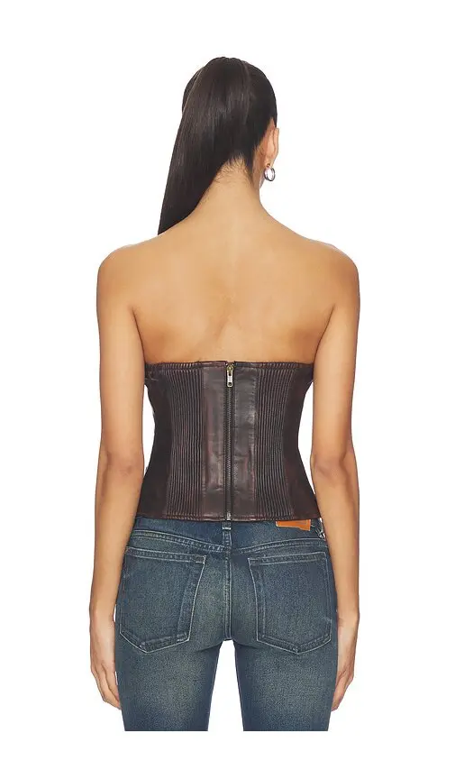 ONETEASPOON Leather Strapless Bustier Top