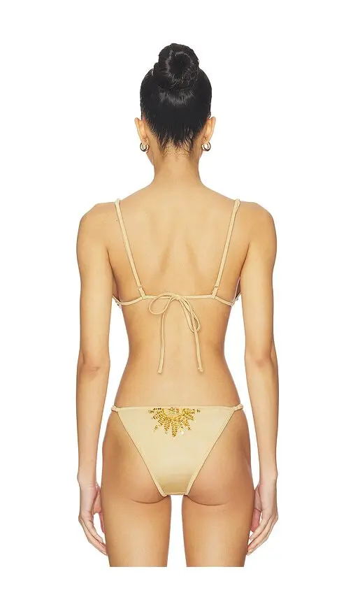 LESLIE AMON Cynthia Sun Bikini Top Metallic
