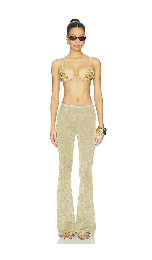 LESLIE AMON Cynthia Sun Bikini Top Metallic