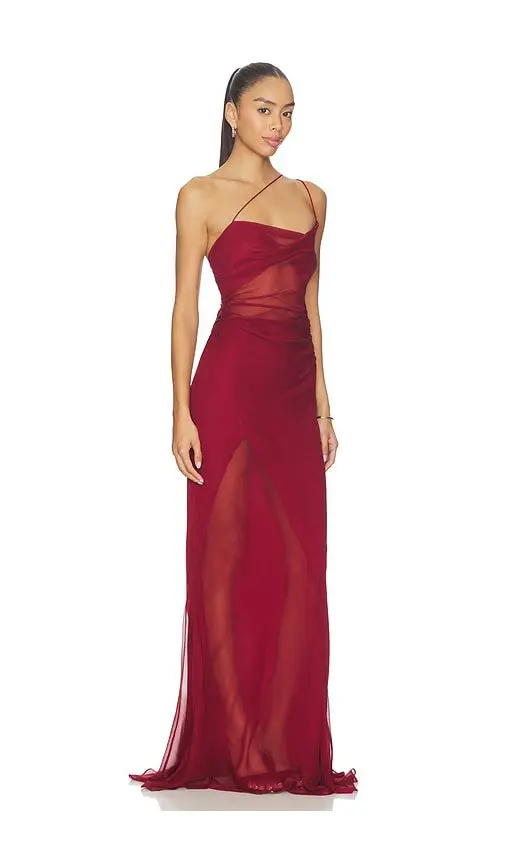 THE SEI Strappy Diaphanous Gown - Brick