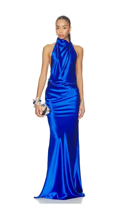 THE SEI Halter Drape Bias Gown