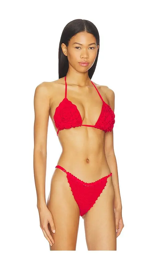 CAPITTANA Rose Bikini Top - Red