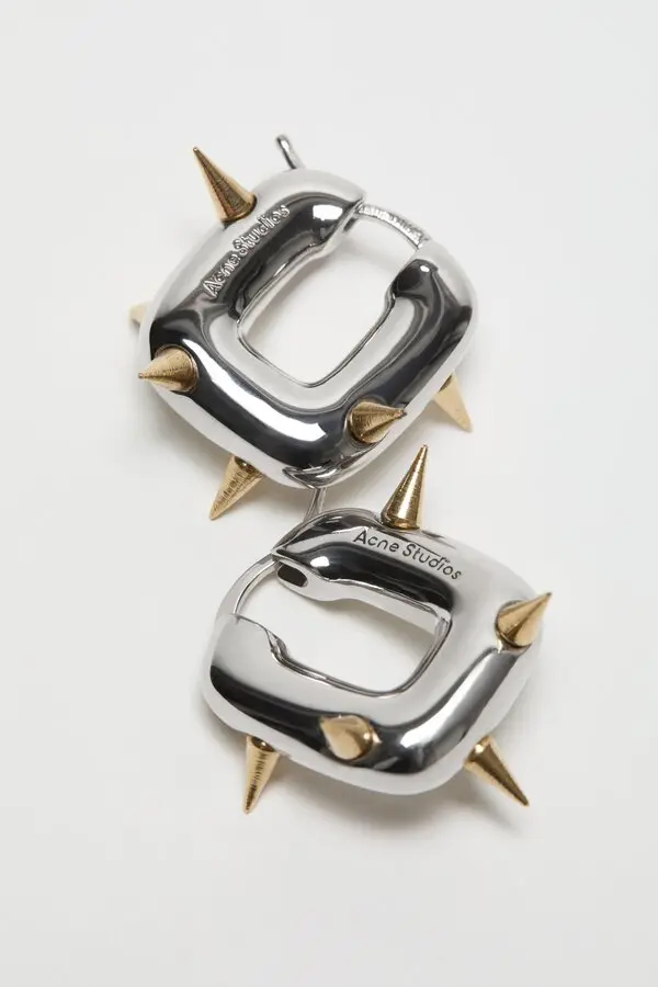 Acne Studios Chunky Loop Earrings - Silver,semi Matt Gold