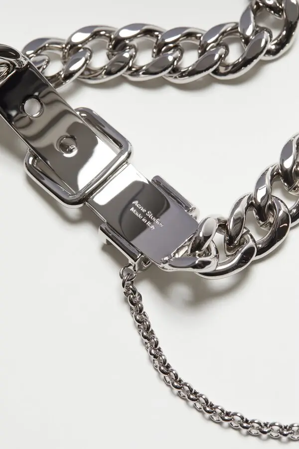 Acne Studios Buckle Chain Necklace - Silver