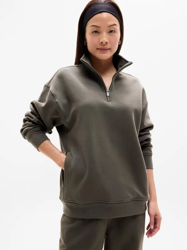 Athleta Forever Fleece 1/4 Zip Sweatshirt
