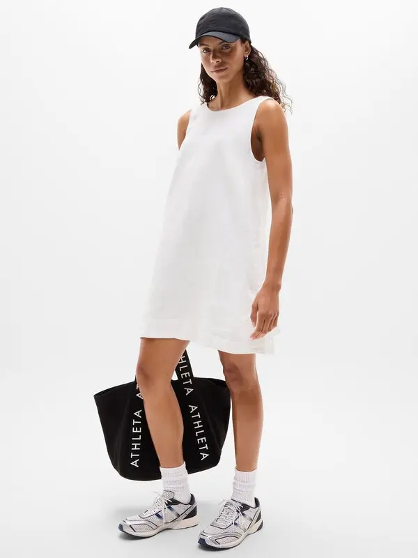 Athleta Retreat Linen A-line Dress - Calla Lily