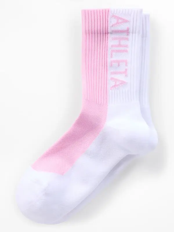 Athleta High-performance Crew Socks - Waterlily/white