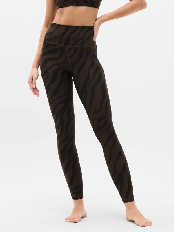 Athleta Salutation Stash High Rise 7/8 Legging - Zebra Truffle
