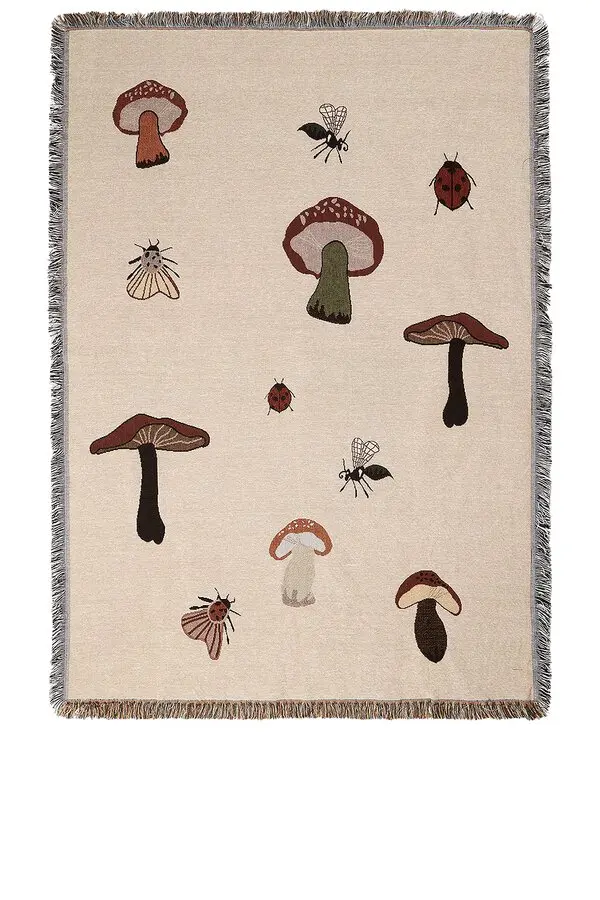 FERM LIVING Forest Tapestry Blanket In Beige - Sand
