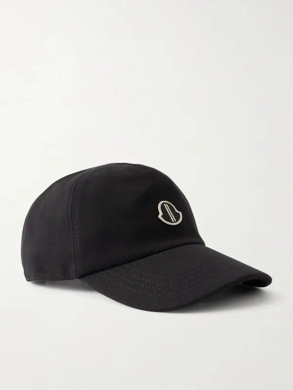 Rick Owens Moncler Logo-appliquéd Baseball Cap - Black
