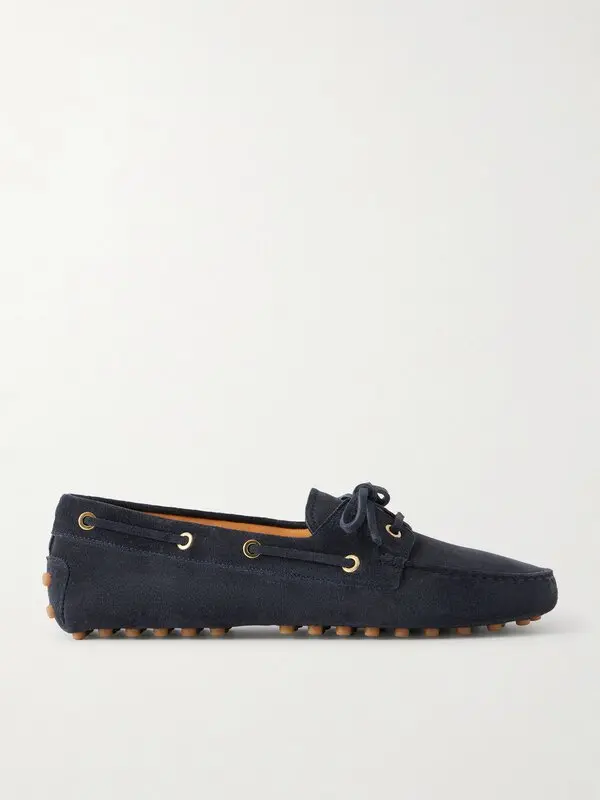 TOD'S Gommino Suede Boat Shoes - Blue