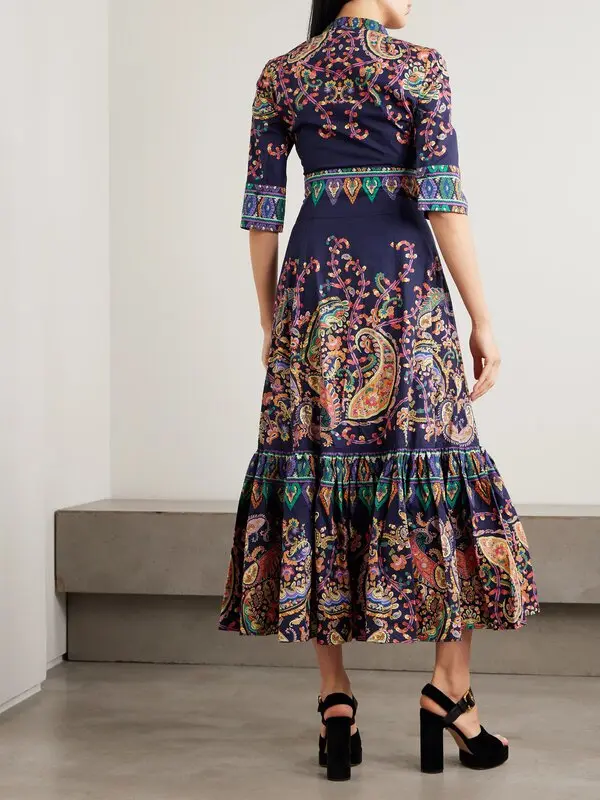 Etro Ruffled Tiered Paisley-print Maxi Dress