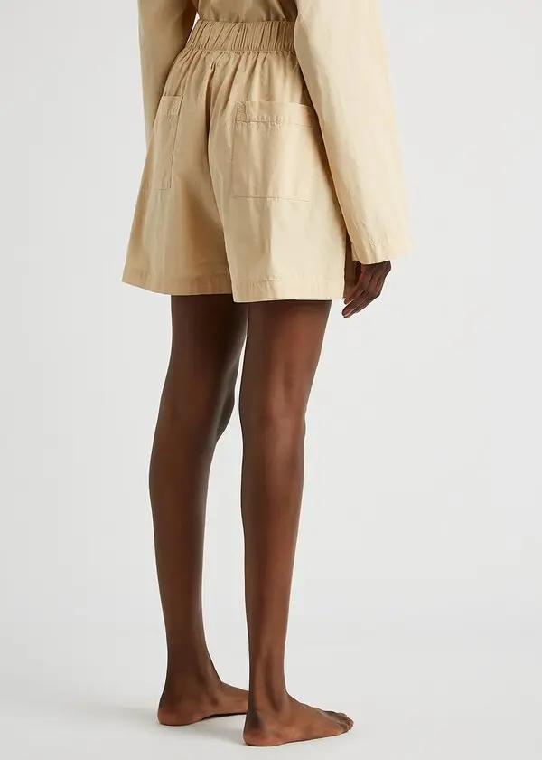 TEKLA Poplin Pyjama Shorts - Beige