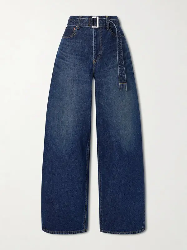 Sacai High-rise Barrel-leg Jeans
