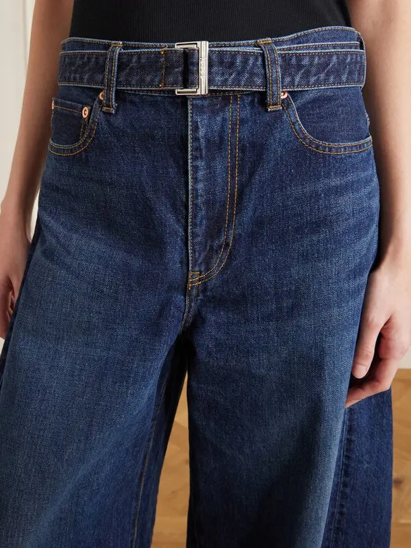 Sacai High-rise Barrel-leg Jeans
