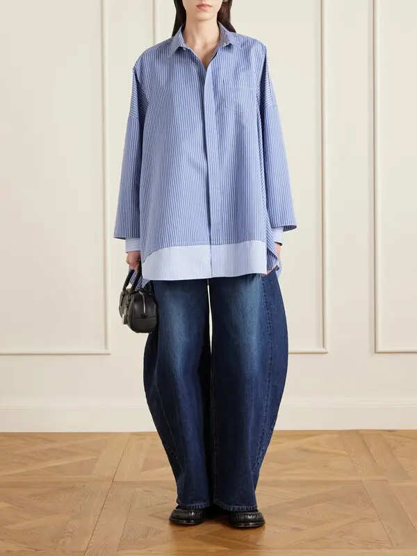 Sacai Striped Cotton-blend Poplin Shirt