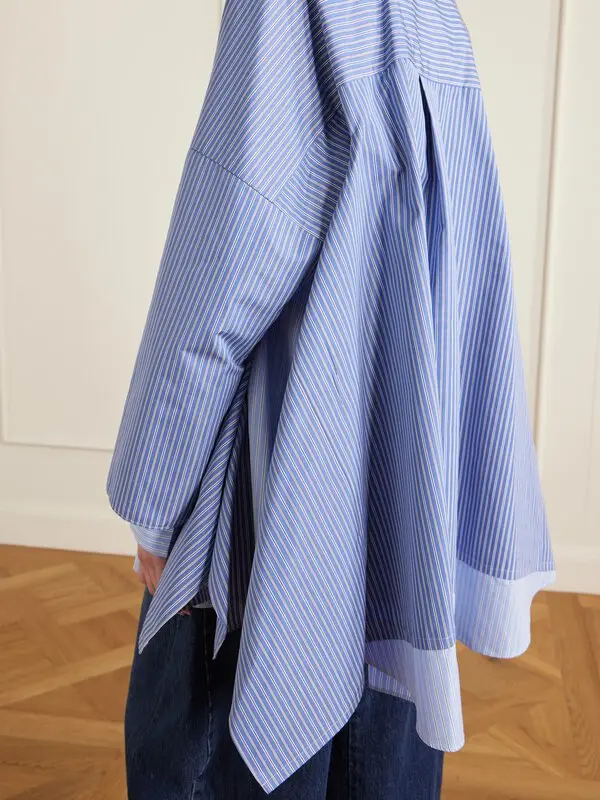 Sacai Striped Cotton-blend Poplin Shirt