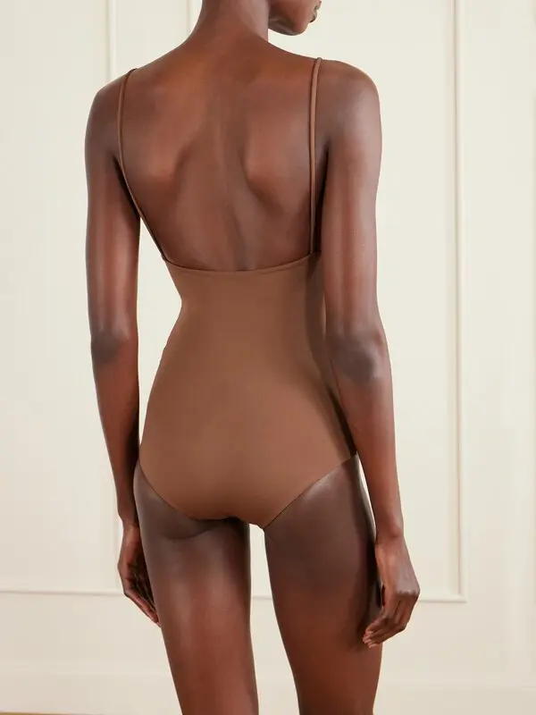 Magda Butrym Embellished Cowl Neck Swimsuit