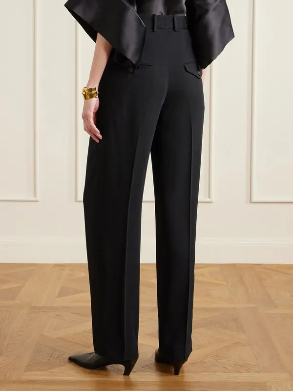 KALLMEYER Aiden Pleated Cady Straight-leg Pants