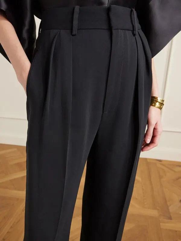 KALLMEYER Aiden Pleated Cady Straight-leg Pants