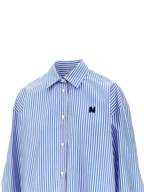 MSGM Striped Logo Shirt