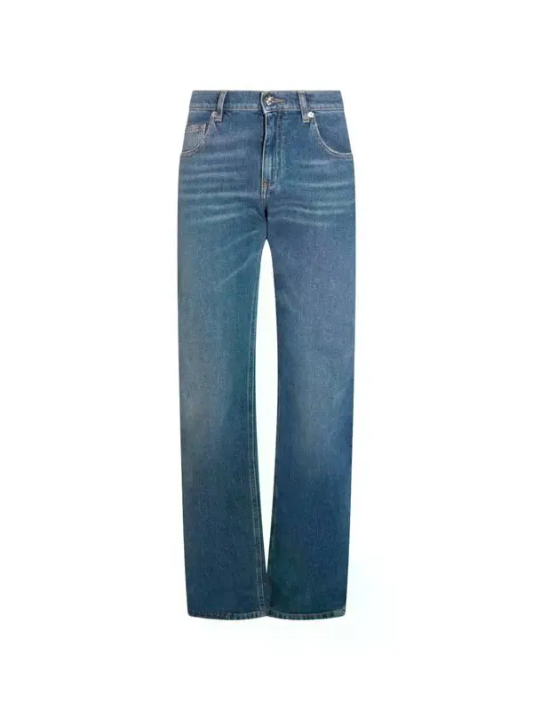 Blumarine Distressed Straight Leg Jeans