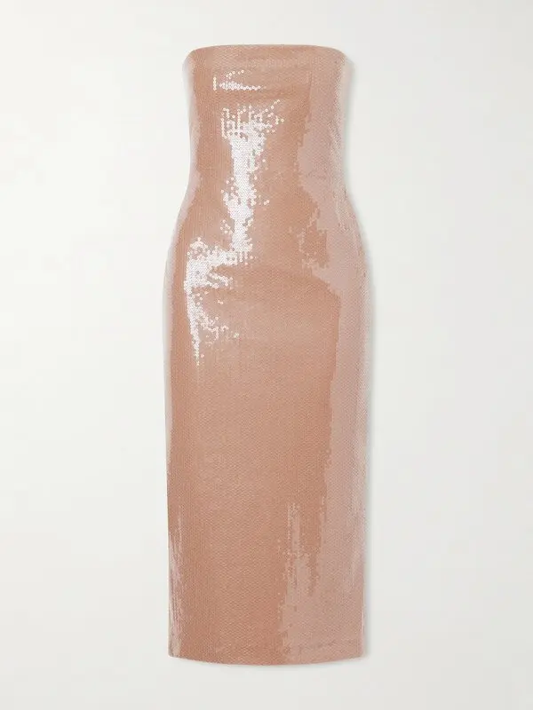 Alex Perry Strapless Sequined Gown