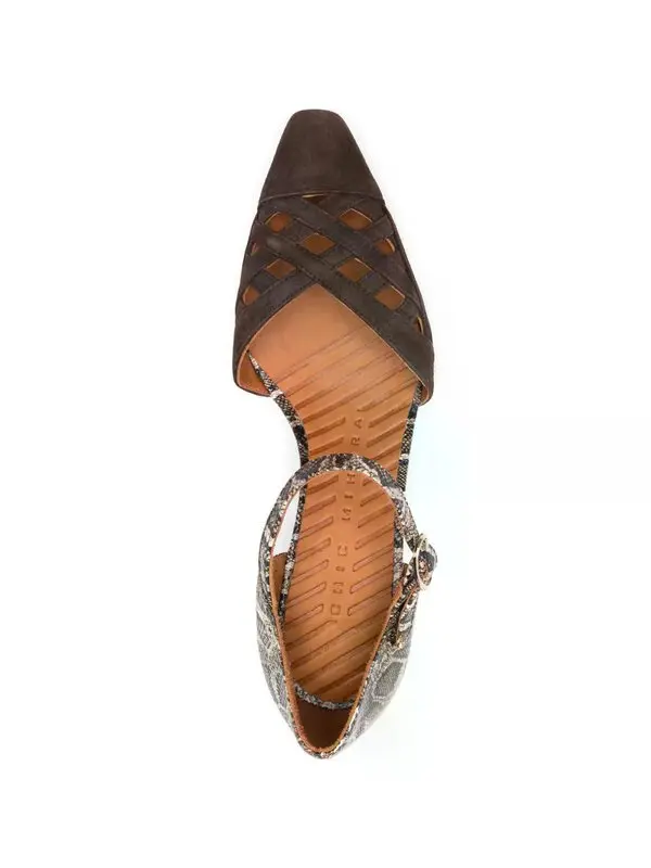 Chie Mihara Airma Snakeskin-effect Pumps - Brown