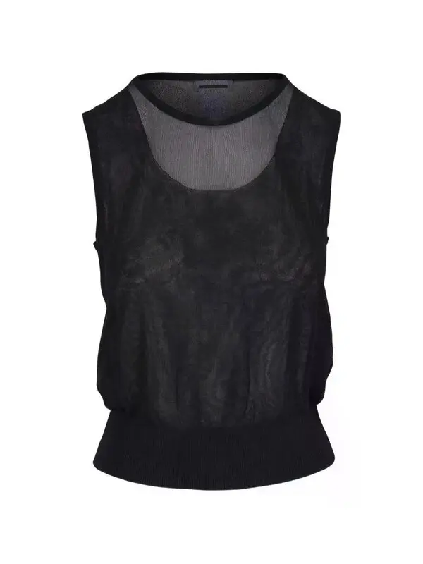 Akris Sleeveless Ribbed Hem Top