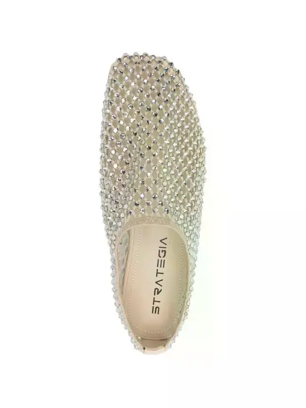 STRATEGIA SHOES Rhinestone-embellished Ballet Flats - Neutrals