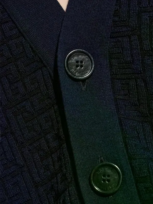 Balmain Jacquard V-neck Cardigan