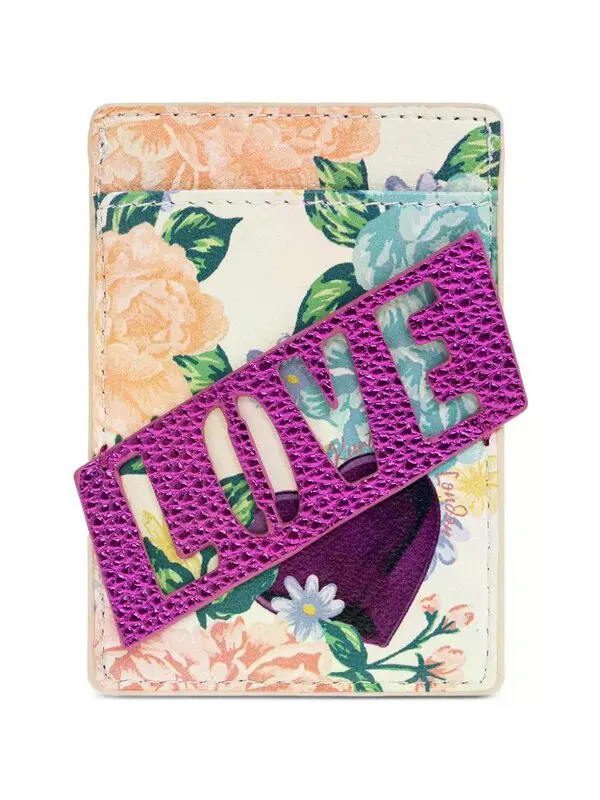 Kurt Geiger Kensington Floral-print Card Holder - Neutrals