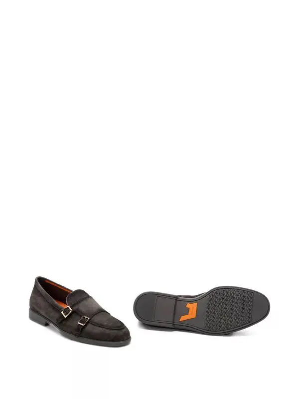 Santoni Buckled Suede Loafers