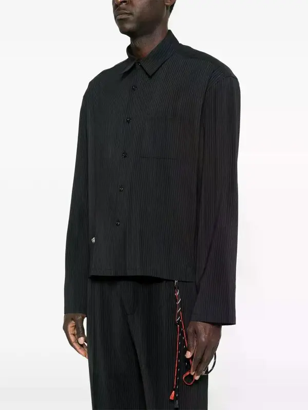 SONG FOR THE MUTE Pinstripe Chest-pocket Shirt