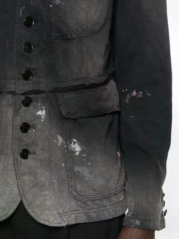 KHOKI Distressed Button Jacket