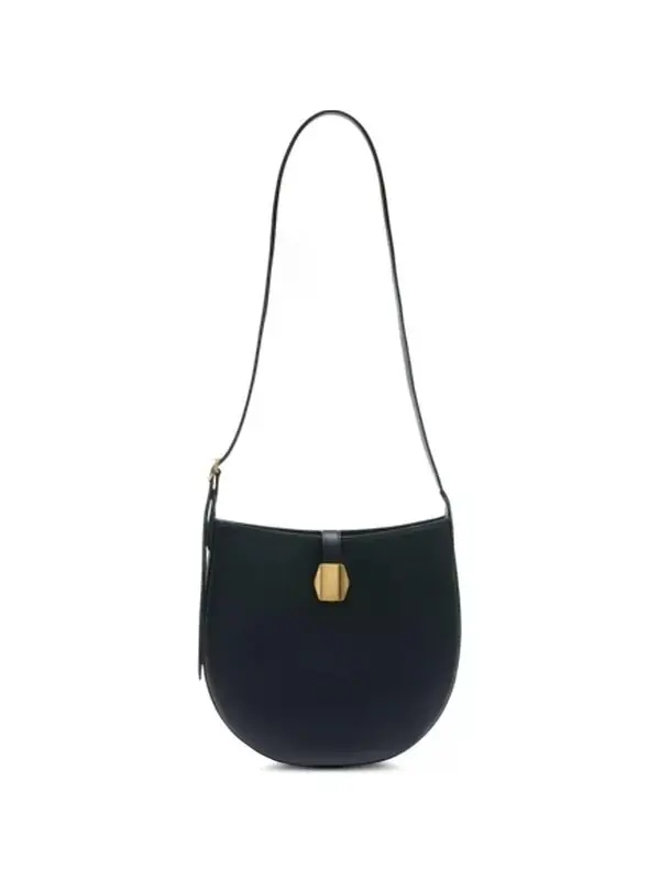 Officine Générale Hobo Leather Shoulder Bag Adjustable Strap - Black
