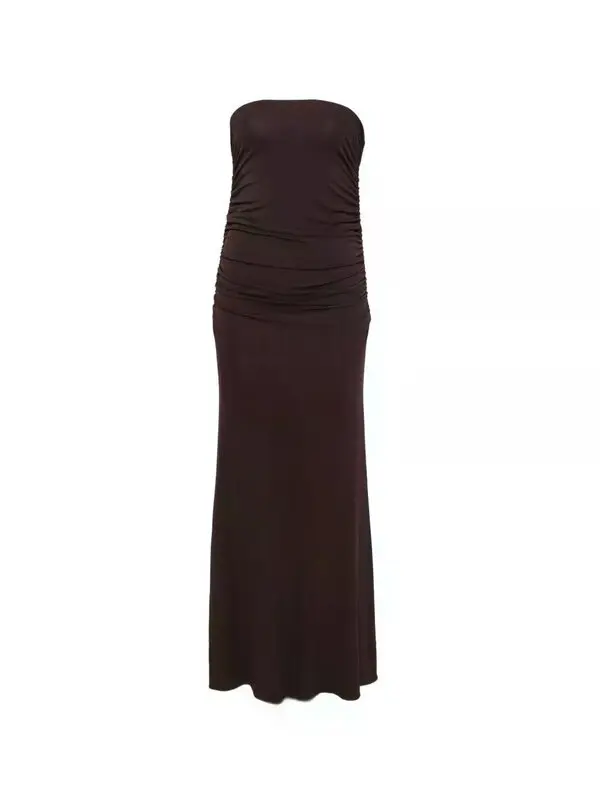 Elisabetta Franchi Ruched Strapless Midi Dress