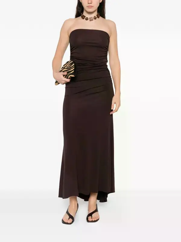 Elisabetta Franchi Ruched Strapless Midi Dress