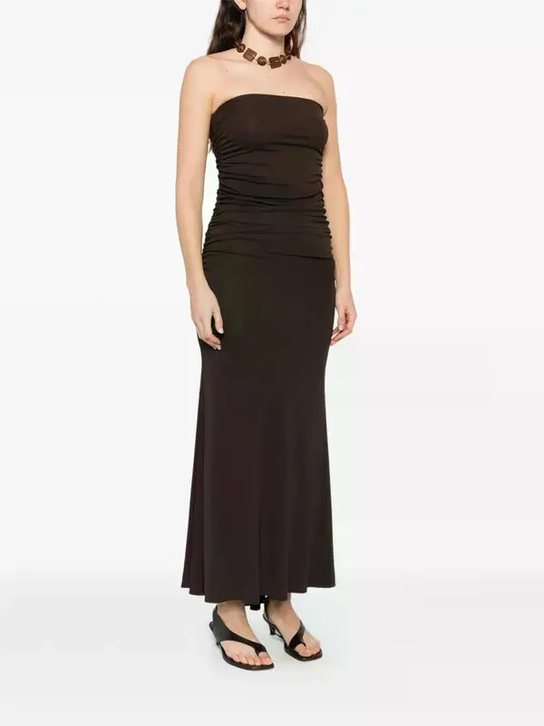 Elisabetta Franchi Ruched Strapless Midi Dress