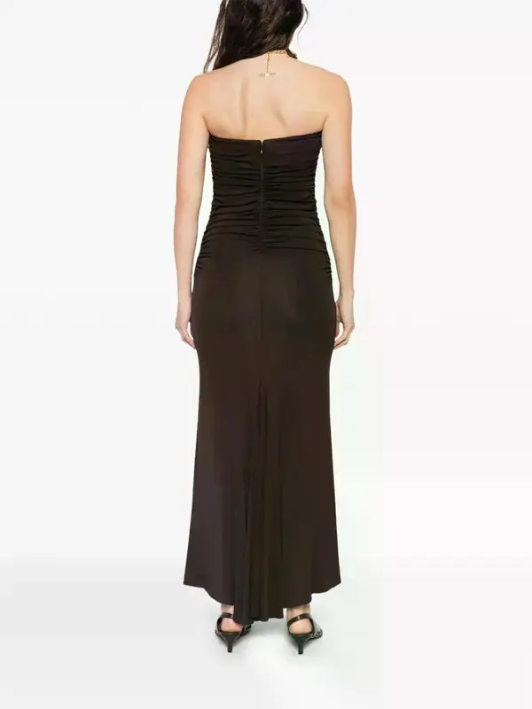 Elisabetta Franchi Ruched Strapless Midi Dress