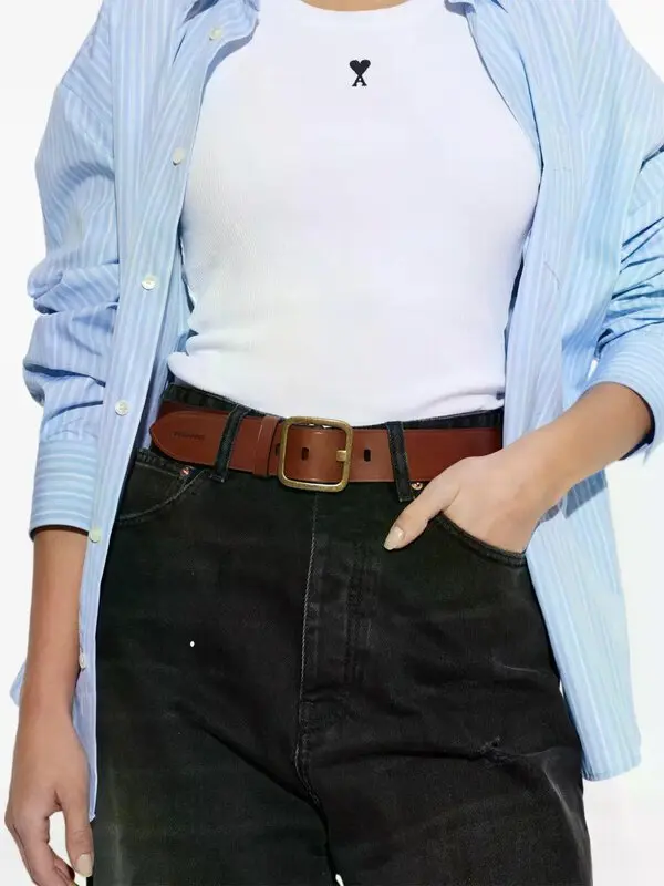 Dsquared2 Twin Buckle Leather Belt - Brown