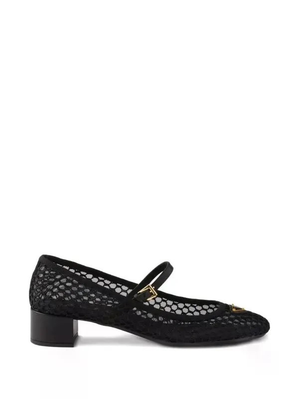 Prada 35mm Mesh Heeled Pumps - White