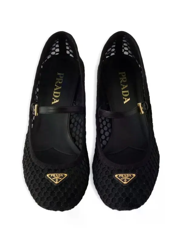 Prada 35mm Mesh Heeled Pumps - White