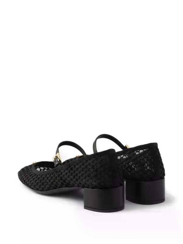 Prada 35mm Mesh Heeled Pumps - White